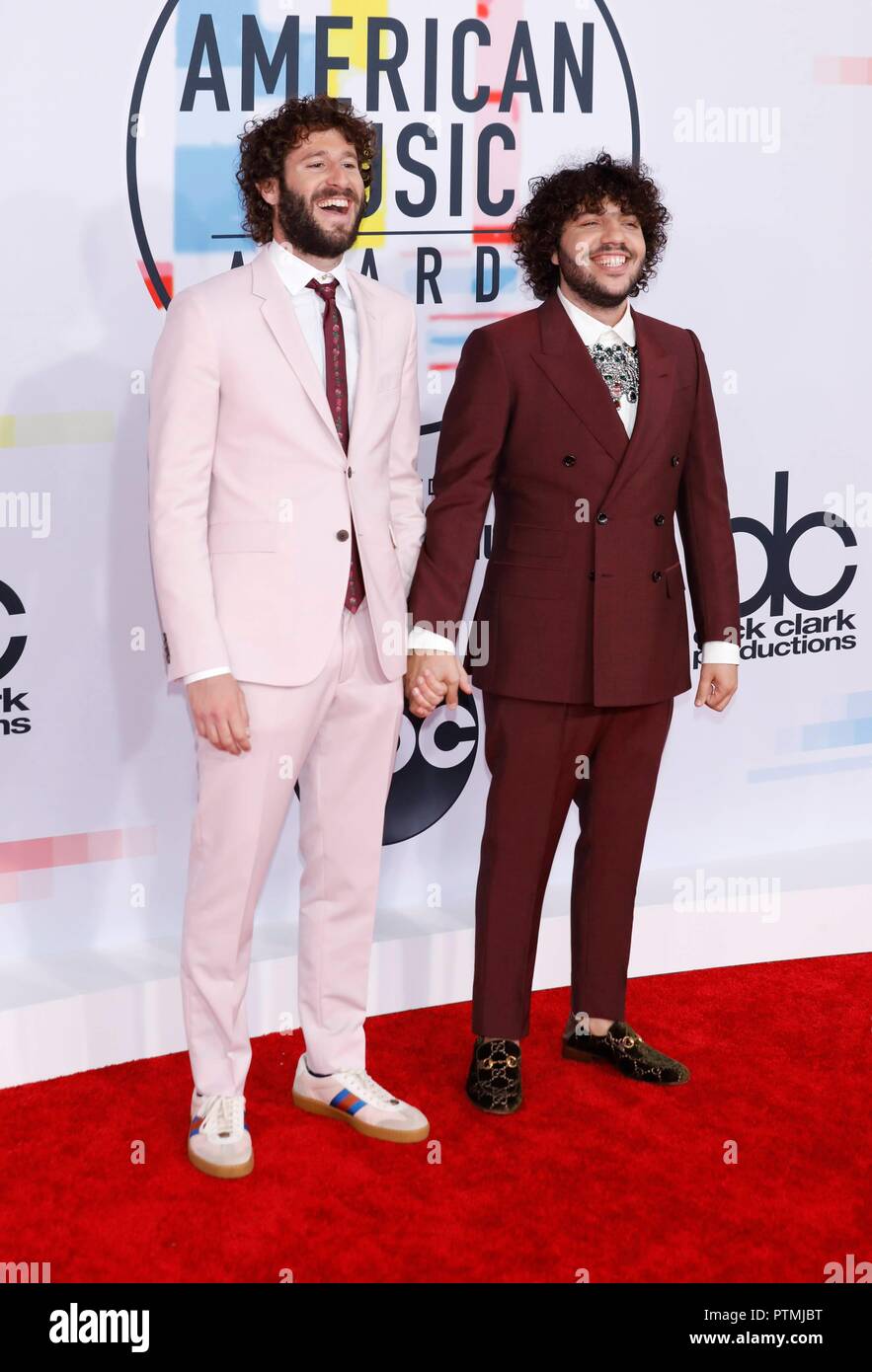 Los Angeles, USA. 9th Oct 2018. Lil Dicky (l) and Benny Blanco attend ...