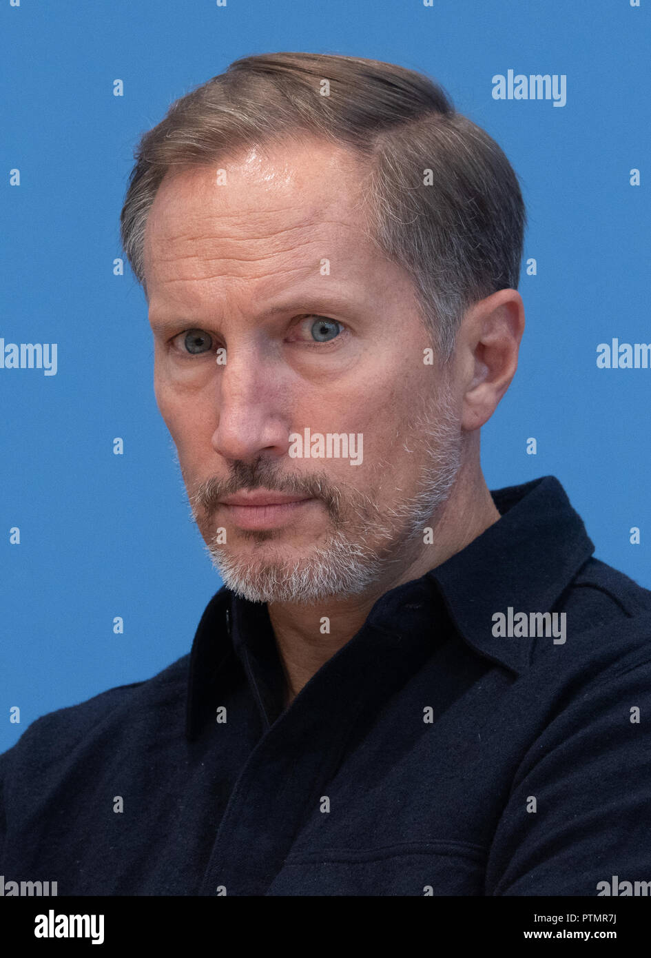 10 October 2018, Berlin: Actor Benno Fürmann reports at a press ...