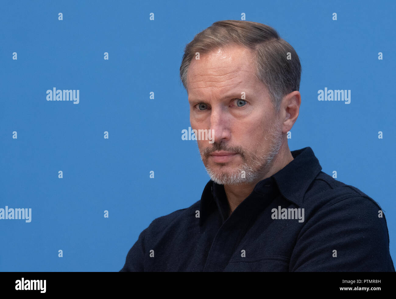 10 October 2018, Berlin: Actor Benno Fürmann reports at a press ...