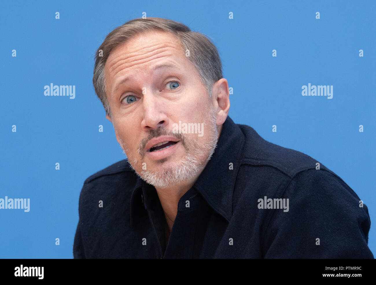 10 October 2018, Berlin: Actor Benno Fürmann reports at a press ...