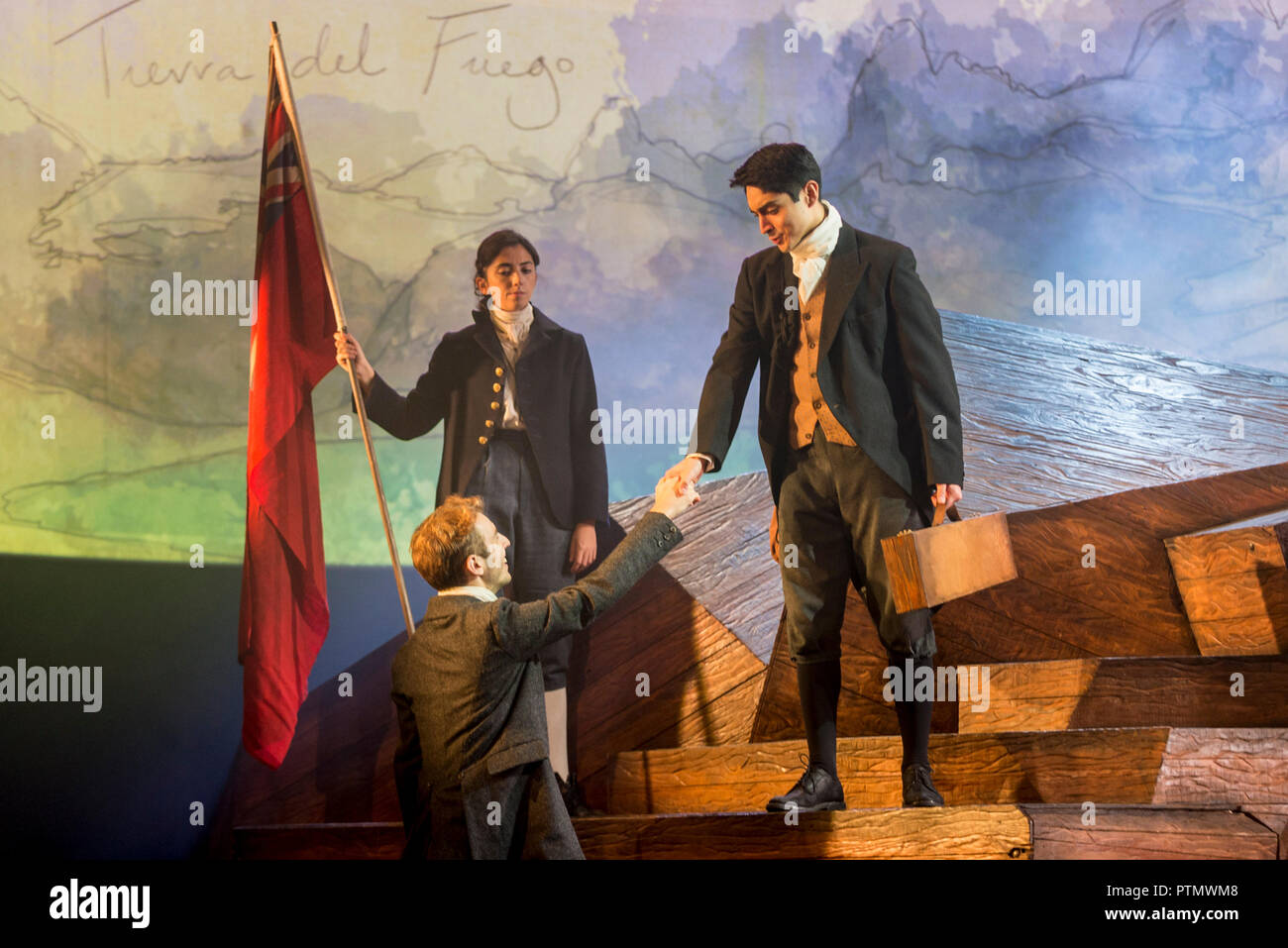 London, UK. 10 October 2018. Actors perform during a preview, ahead of ...
