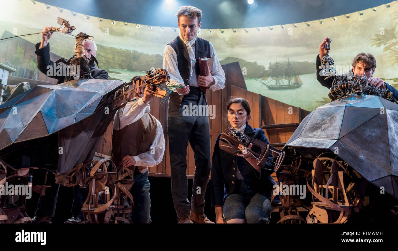 London, UK. 10 October 2018. Actors perform during a preview, ahead of ...