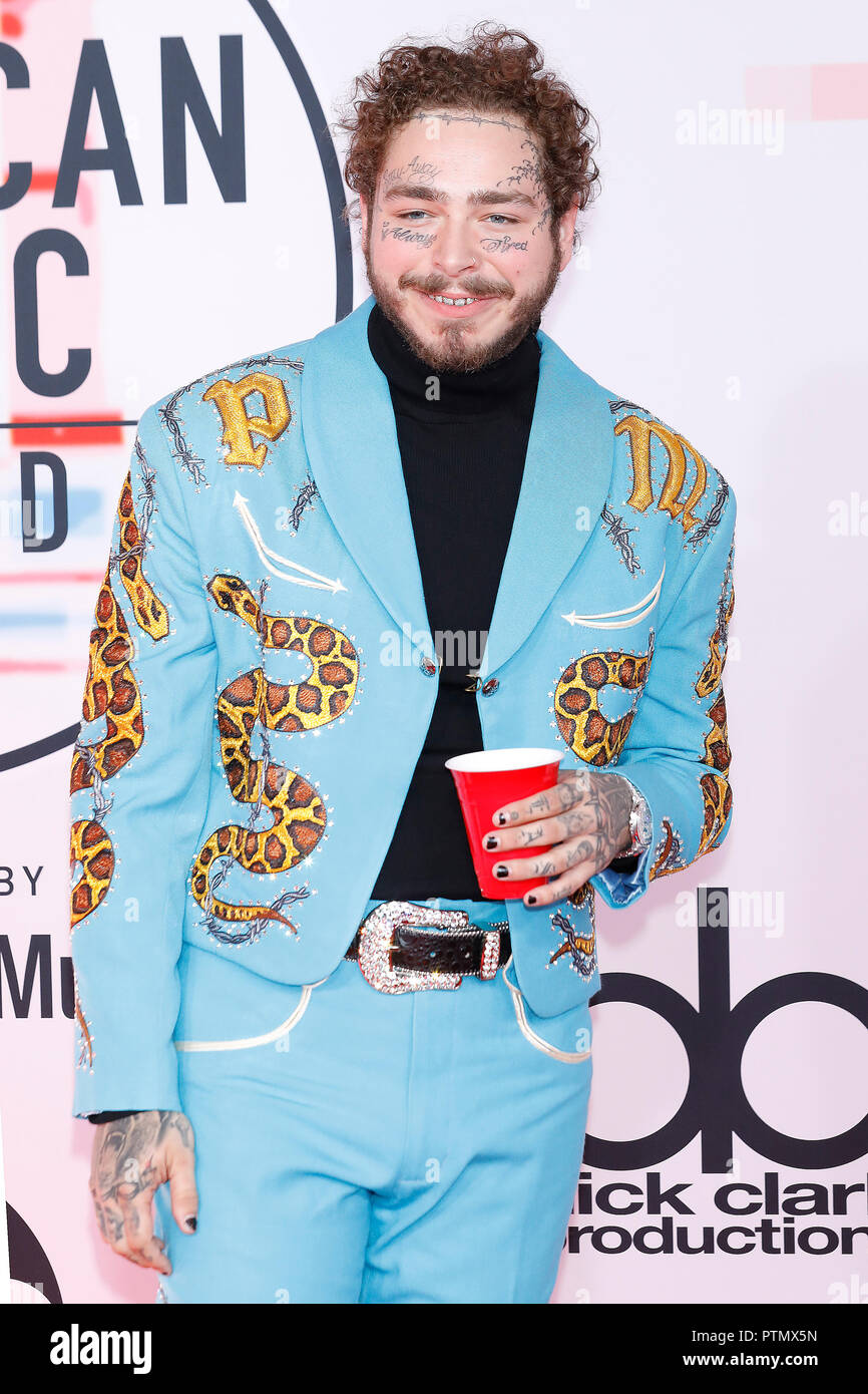 LOS ANGELES, USA - OCTOBER 9: Post Malone photographed on the red ...