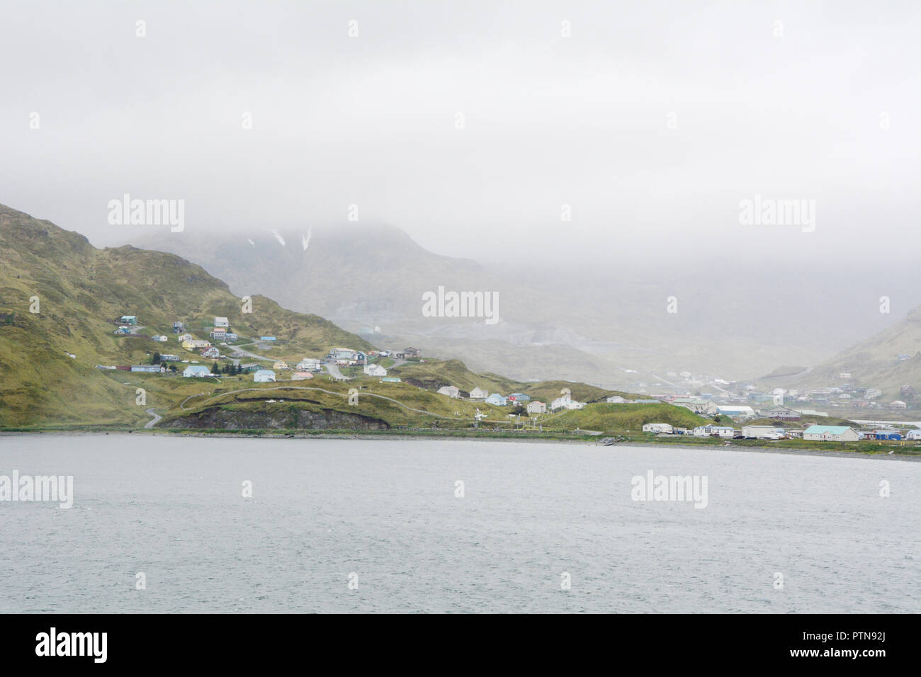 Part of the city of Unalaska, also known as Dutch Harbor, surrounded by ...
