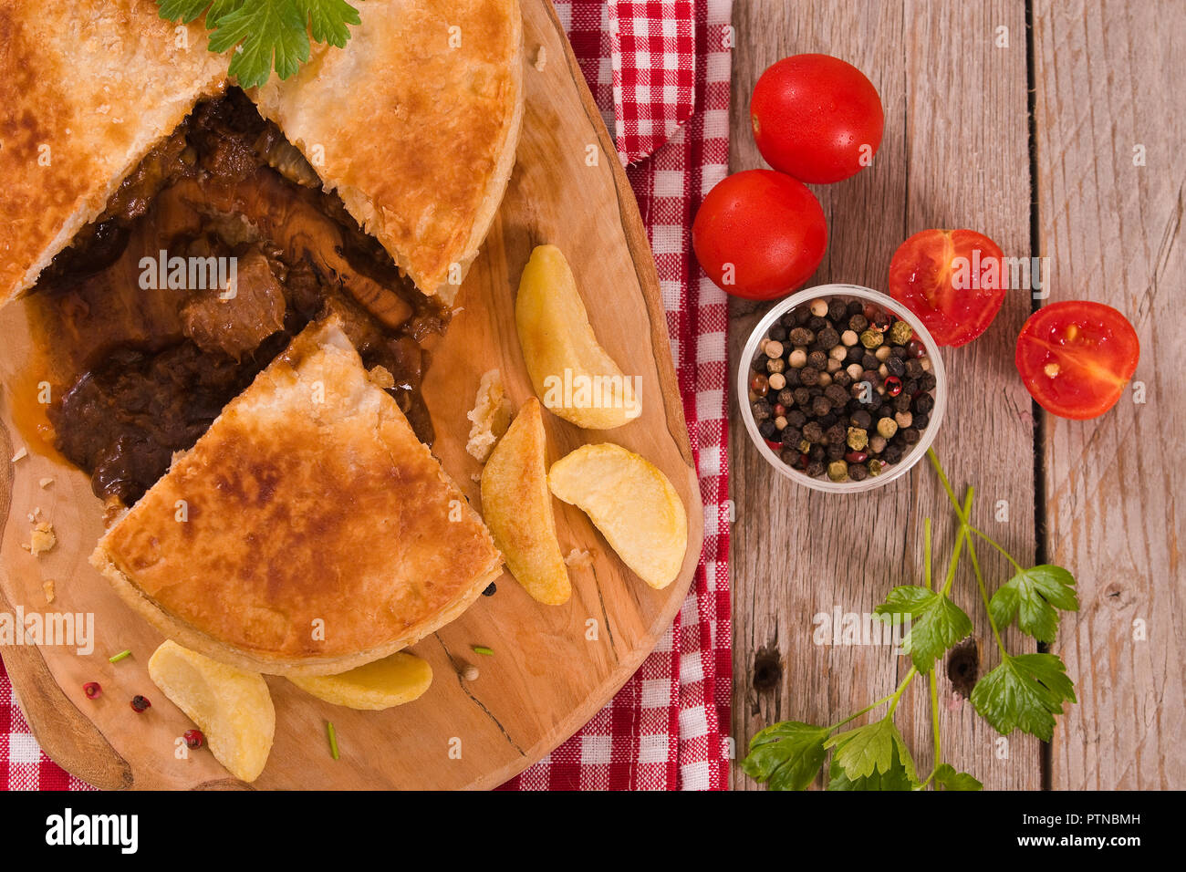 Steak Beef Pie Chips Fries High Resolution Stock Photography and Images ...