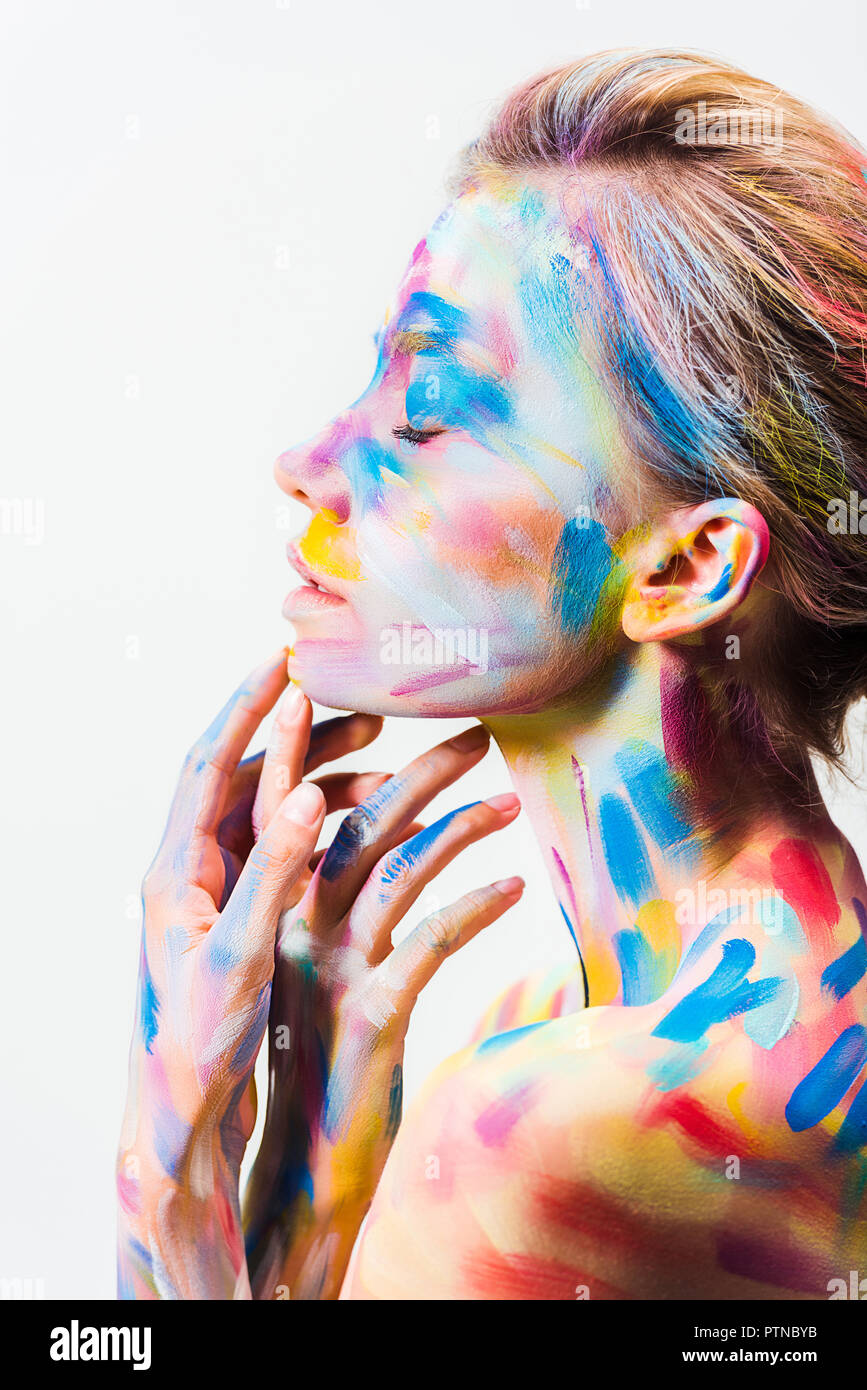 Female body model side view hi-res stock photography and images - Alamy