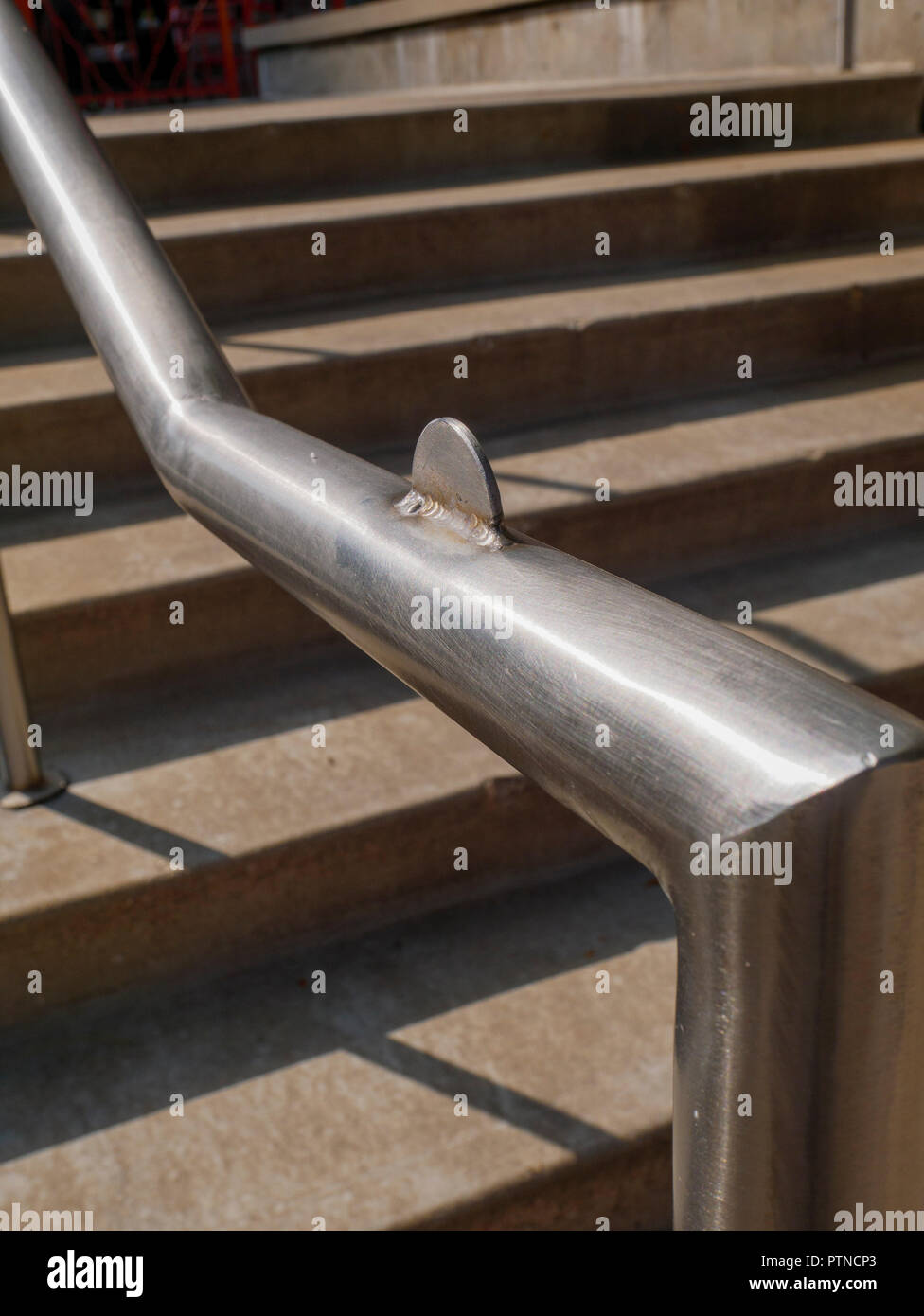 Railing with anti-skateboard device Stock Photo - Alamy