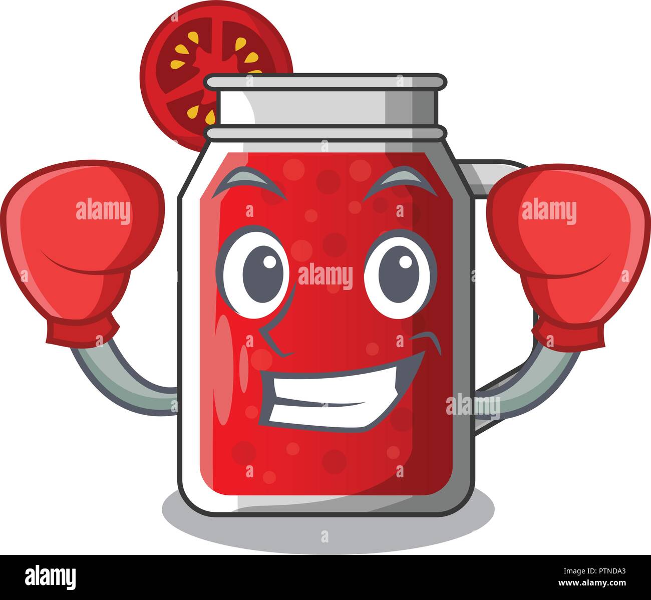 Boxing character beverage healthy sweet tomato juice vector ...