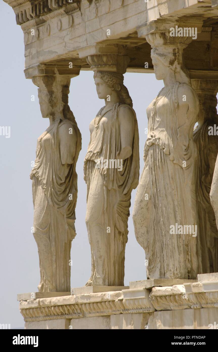 Greece. Athens. Acropolis. Erechtheion. Ionic temple which was built in ...