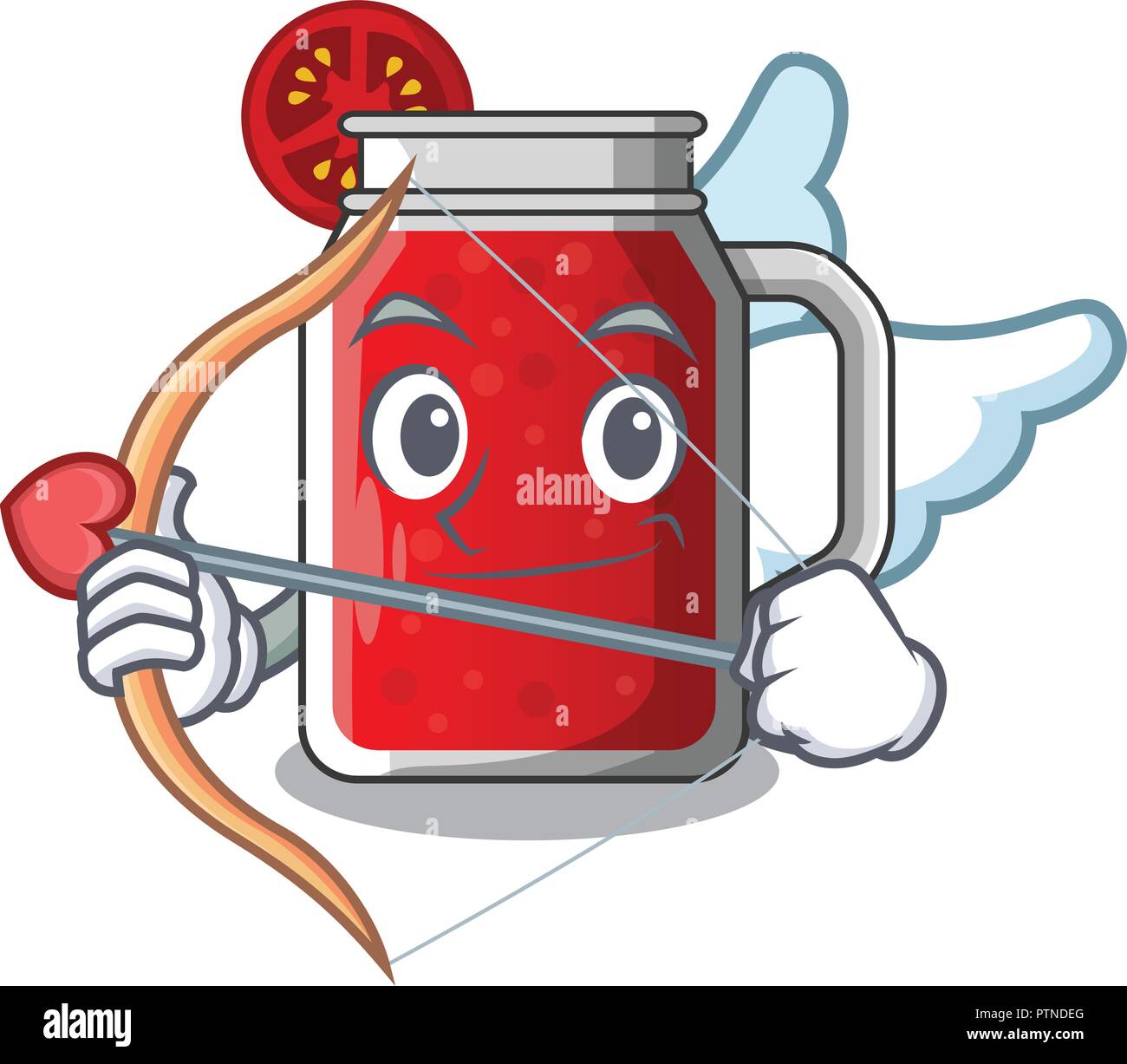 Cupid character beverage healthy sweet tomato juice vector illustration ...