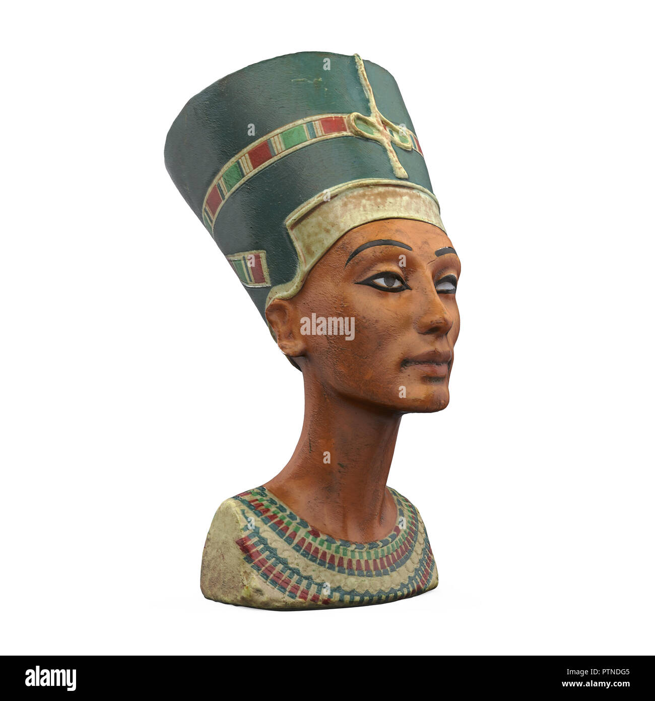 Bust of Queen Nefertiti Isolated Stock Photo - Alamy