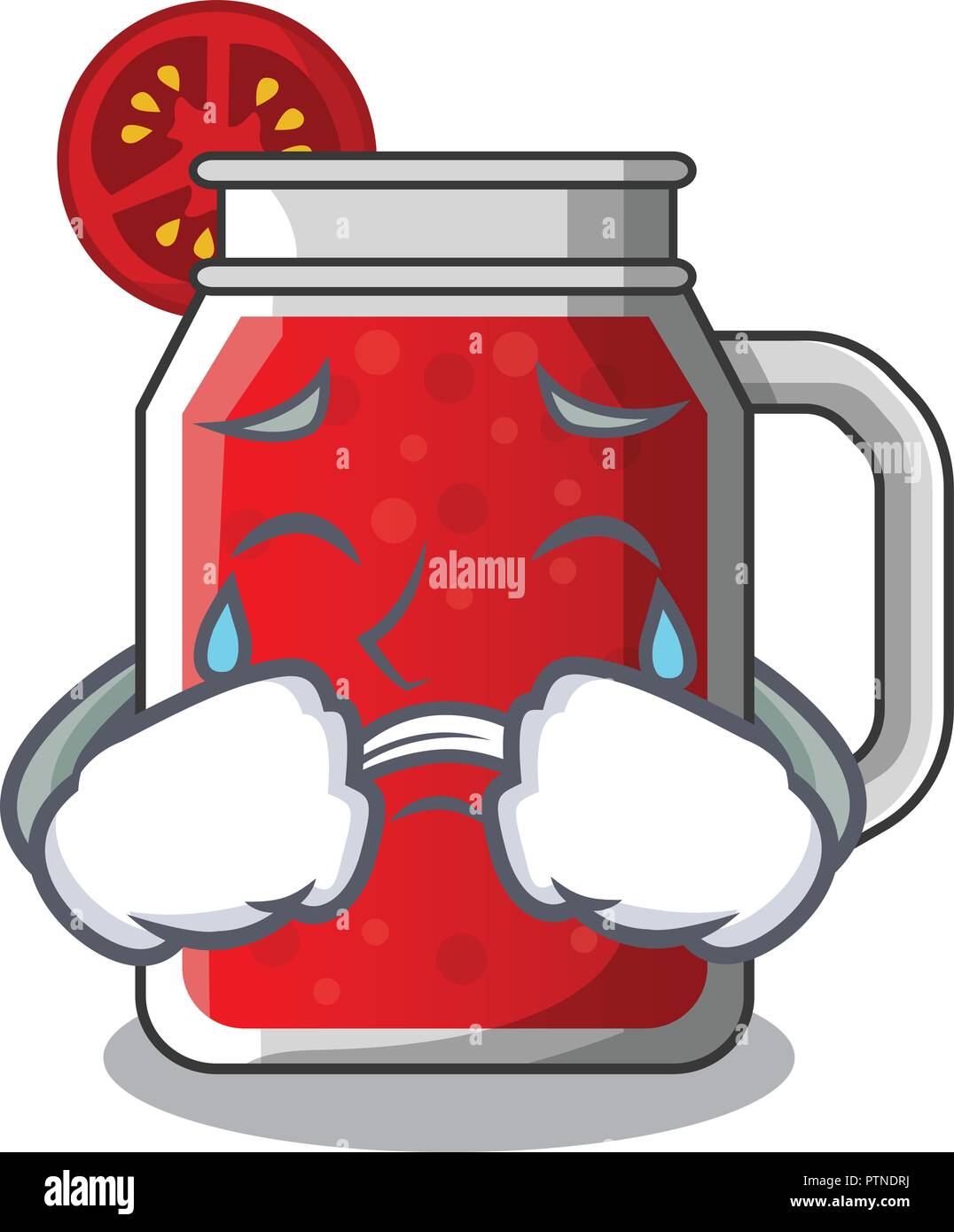 Crying tasty tomato juice on cartoon table vector illustration Stock ...
