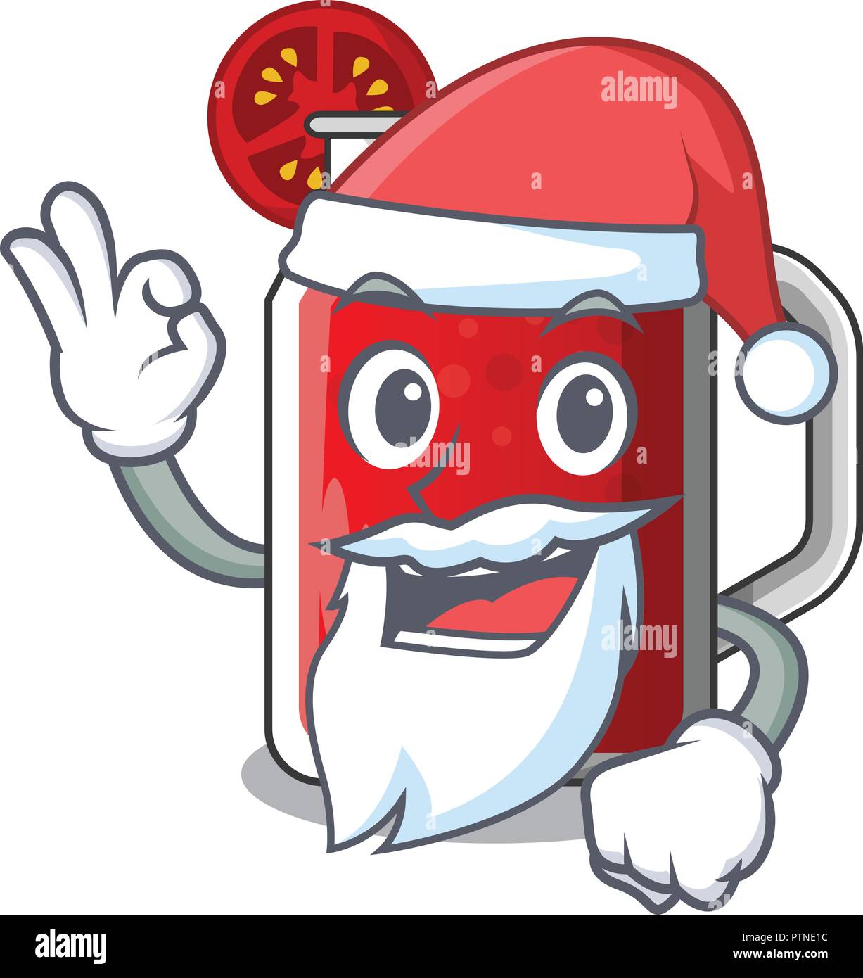 Santa fresh tomato juice isolated on mascot vector illustration Stock ...