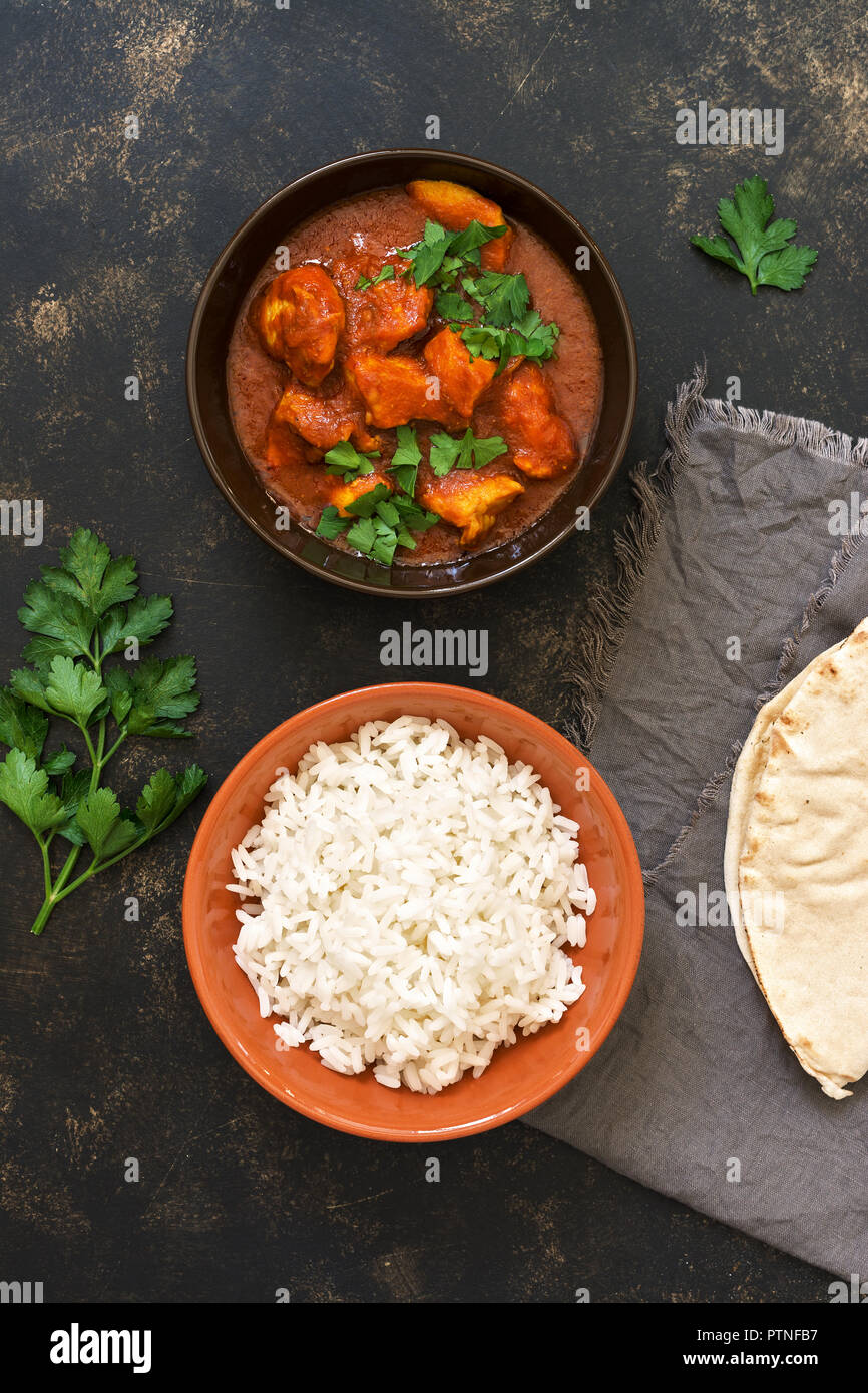 Indian food top view hi-res stock photography and images - Alamy