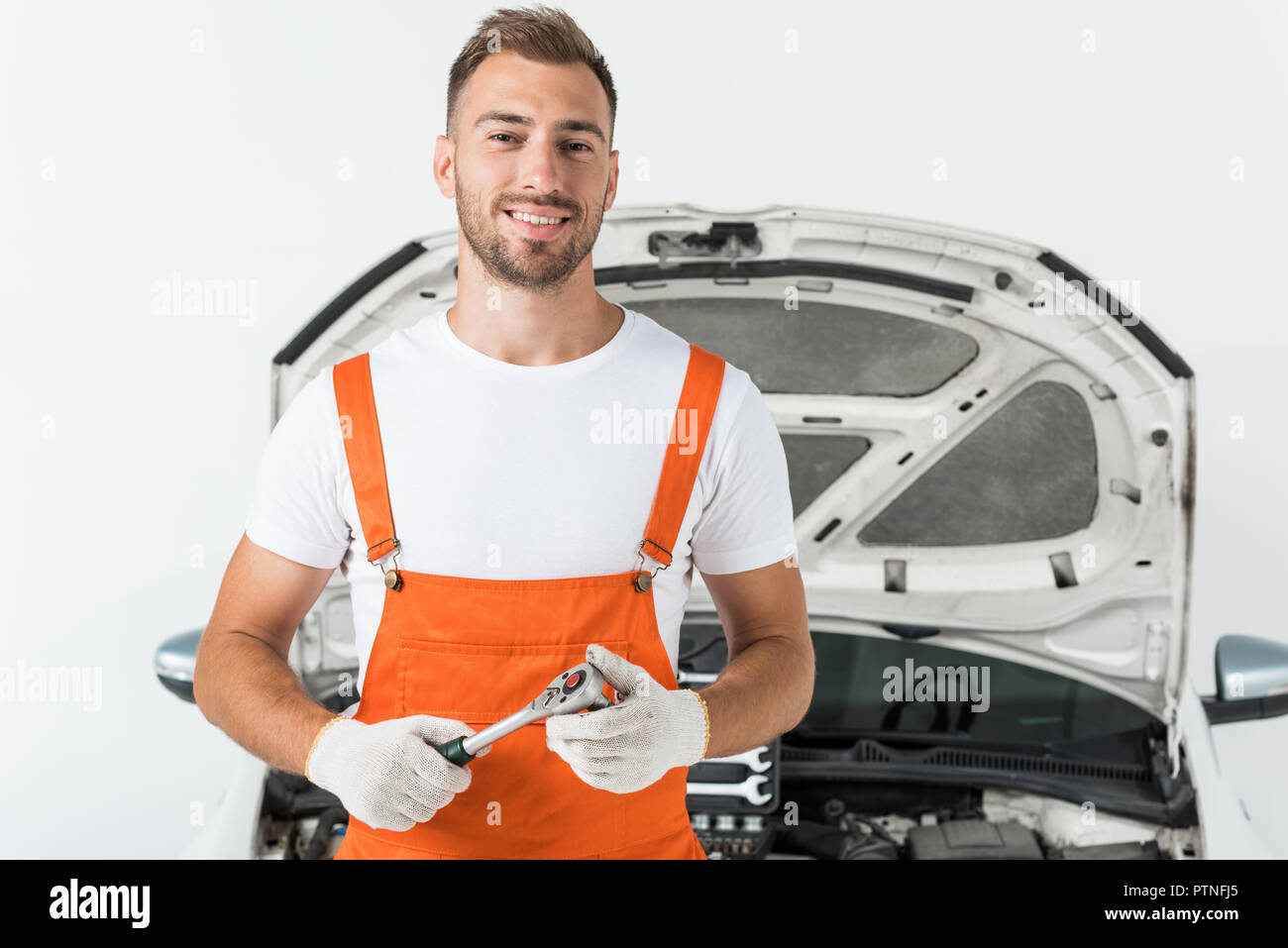 Professional car mechanic smiling hi-res stock photography and images ...