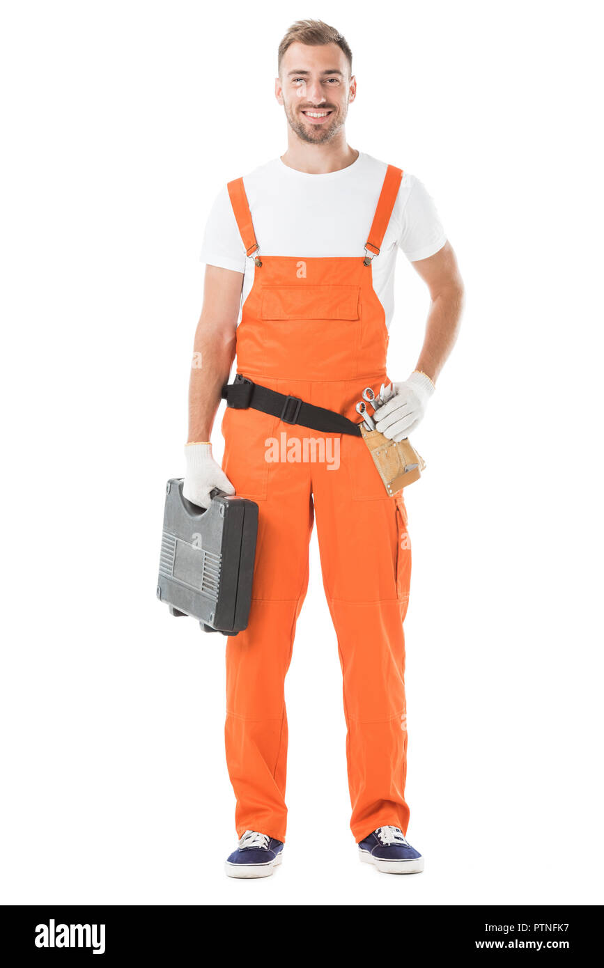 Smiling auto service worker in Cut Out Stock Images & Pictures - Alamy