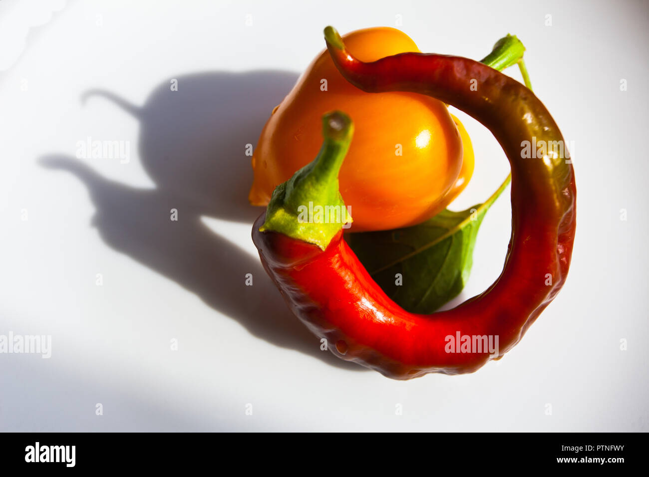 Fresh peppers of different shapes and colors Stock Photo - Alamy