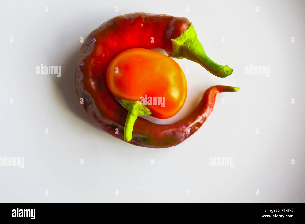 Fresh peppers of different shapes and colors Stock Photo - Alamy
