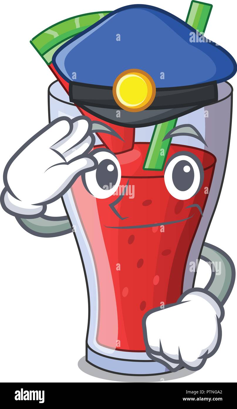 Police character tasty beverage fruit watermelon juice Stock Vector ...