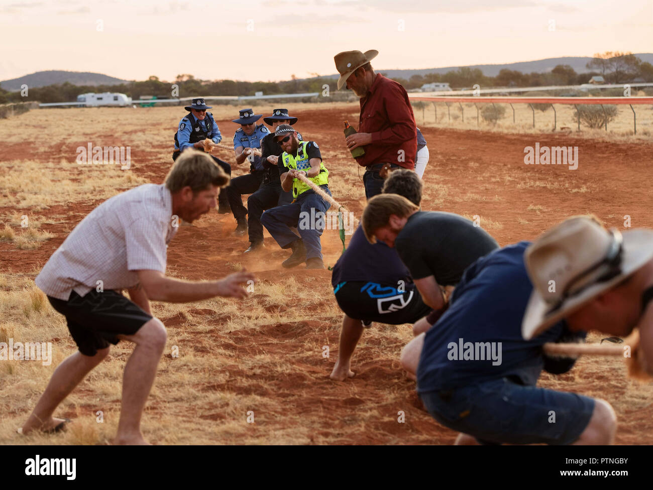 The tug of war, a side event to the 97th running of the annual bush ...