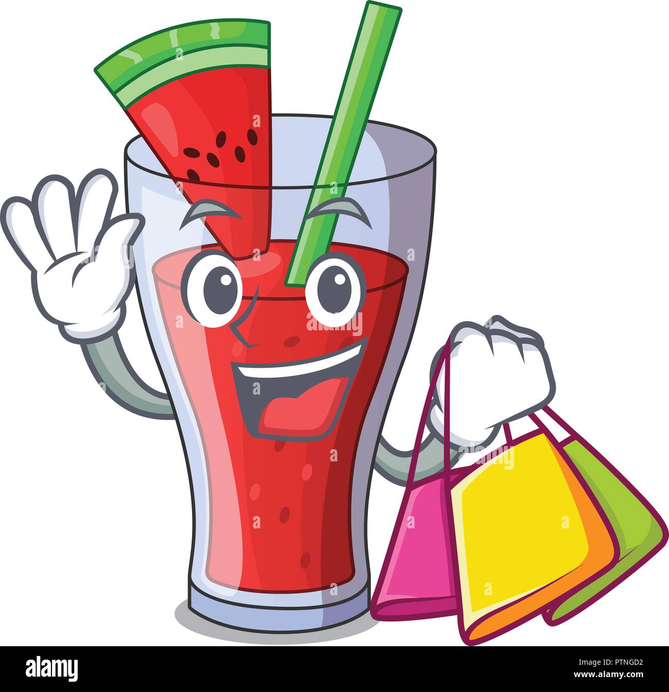 Shopping healthy watermelon juice on table cartoon Stock Vector Image ...