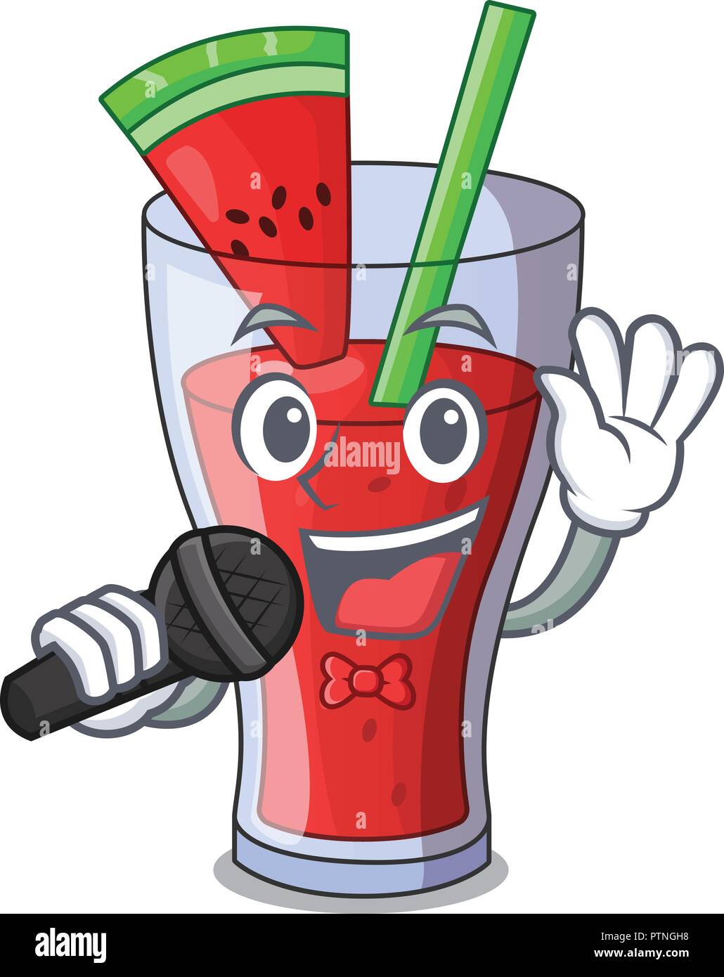 Singing watermelon juice with watermelon fruit cartoon Stock Vector ...