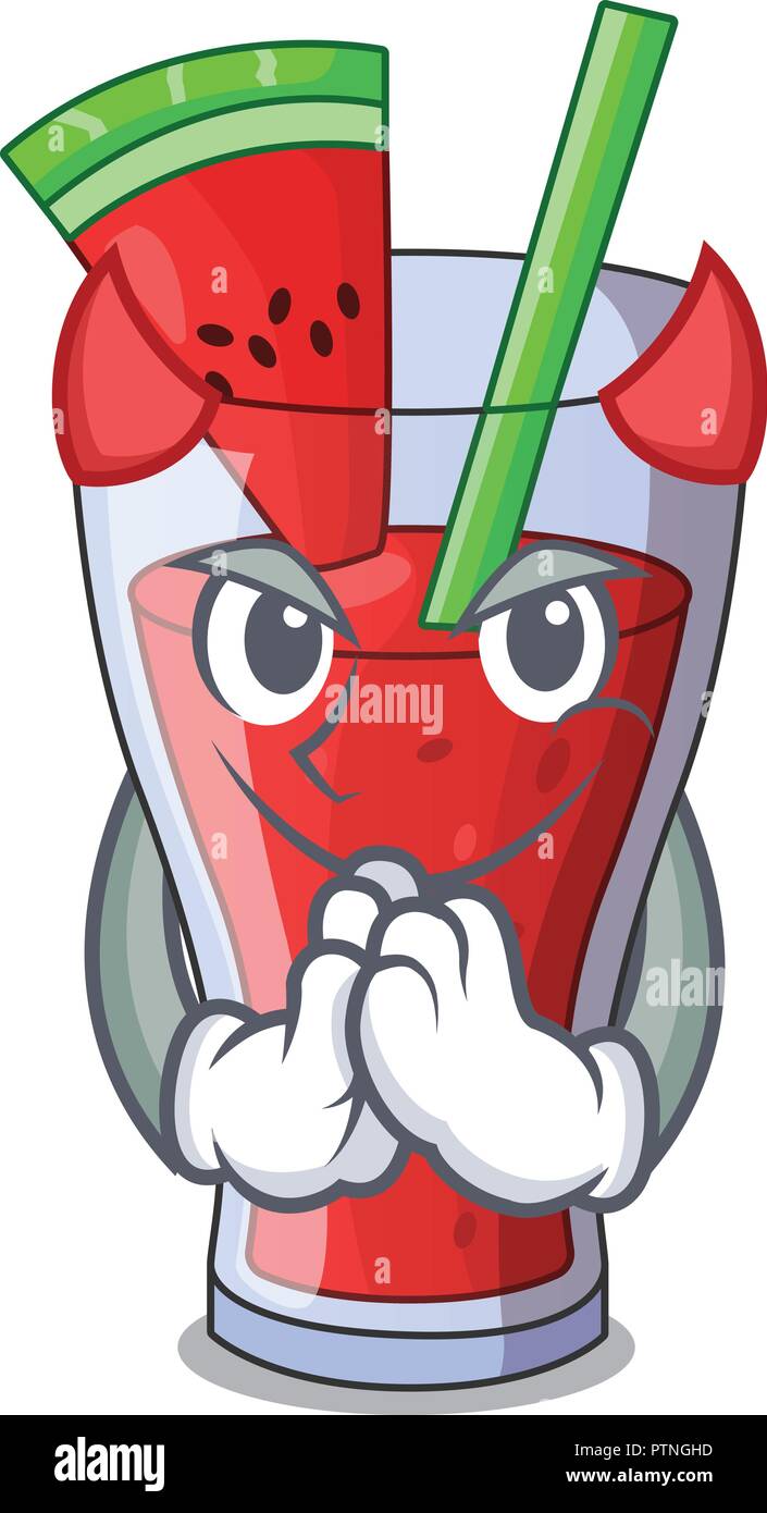 Devil watermelon juice with watermelon fruit cartoon Stock Vector Image ...