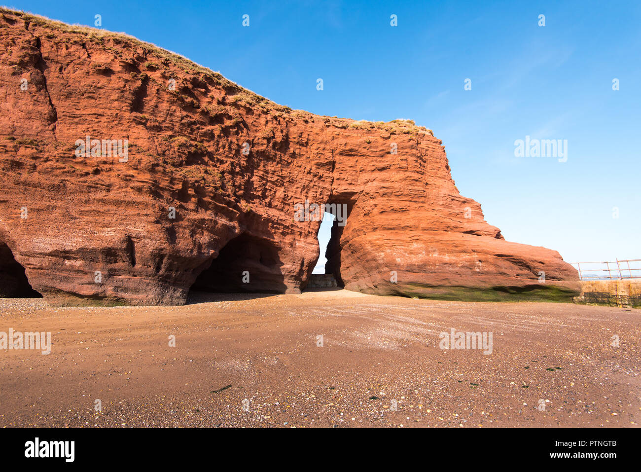Langstone Rock, between Dawlish and Dawlish Warren, Devon, UK Stock ...