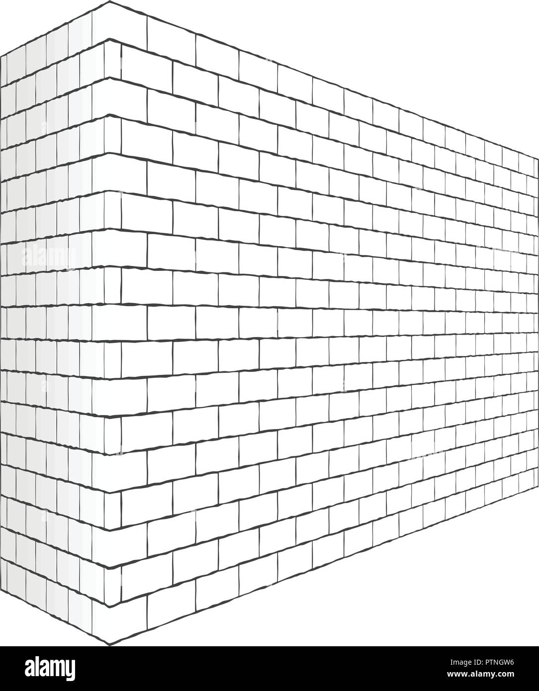 Diagonal white brick wall texture with a perspective is isolated on ...