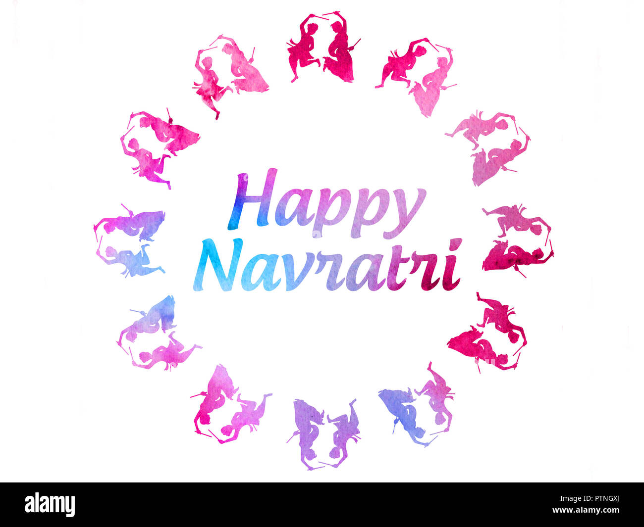 Happy Navratri (Indian Hindu Festival) Greetings Stock Photo - Alamy