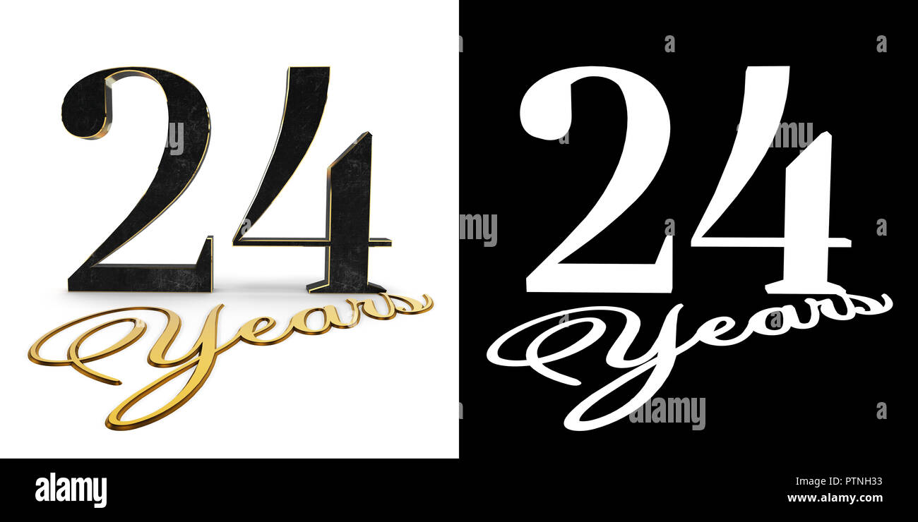 Golden number twenty four (number 24) and the inscription years with ...