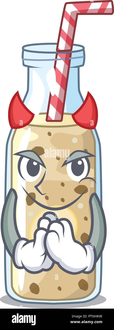 Devil healthy banana smoothie in cartoon glass Stock Vector Image & Art ...