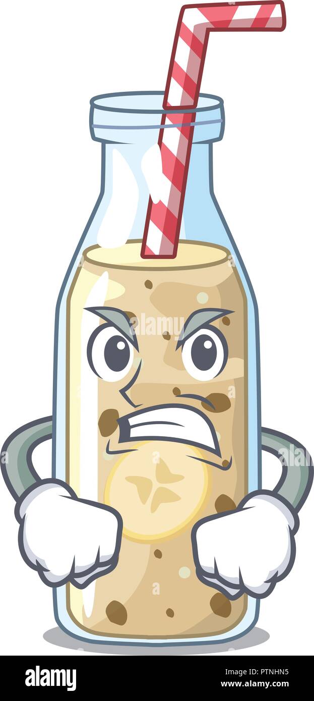 Angry healthy banana smoothie in cartoon glass Stock Vector Image & Art ...