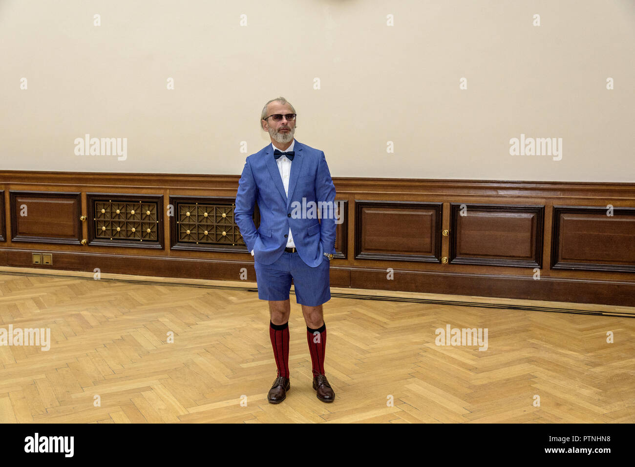 Sculptor and Painter Petr Pisarik at the opening his exhibition Space ...