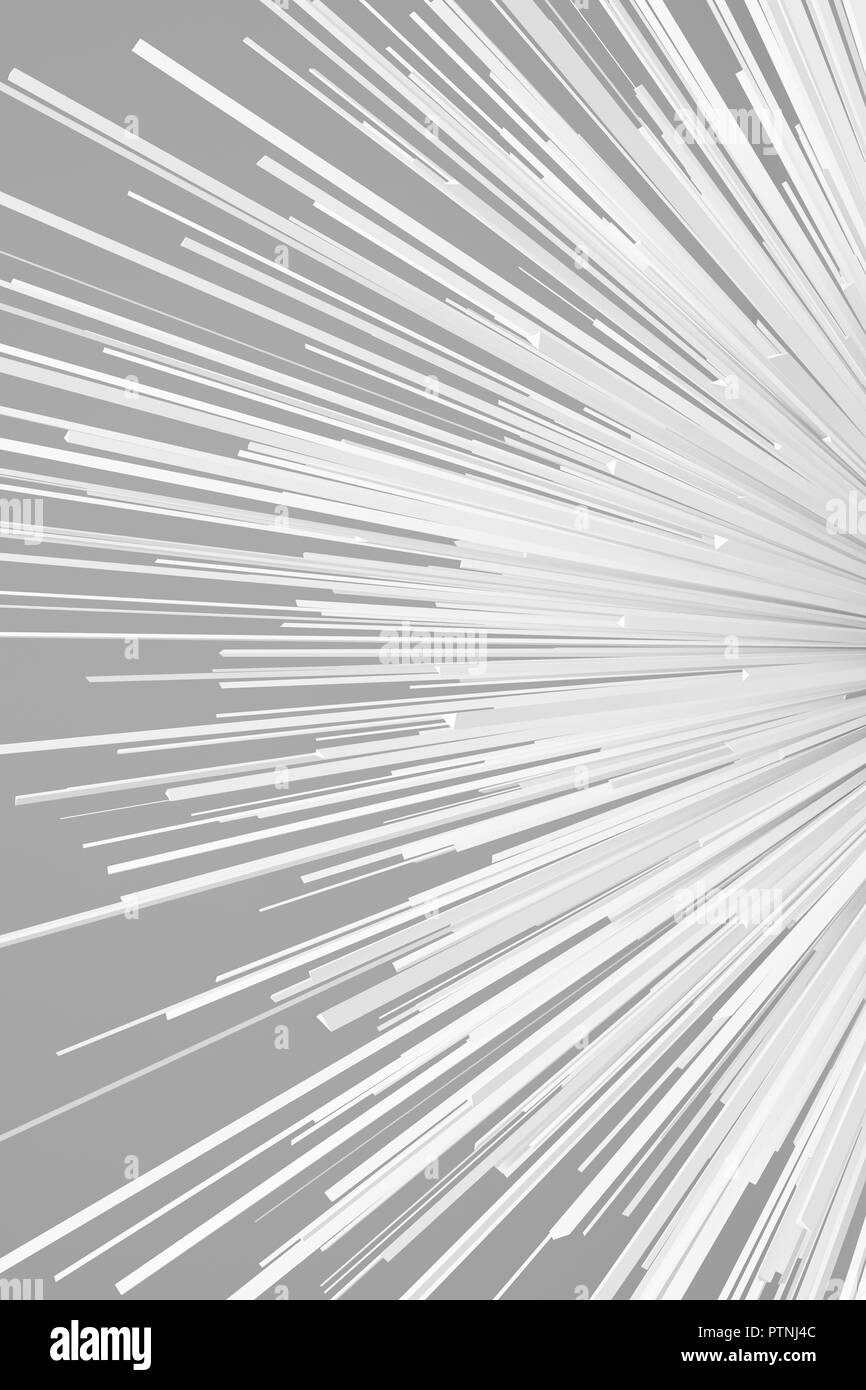 Abstract white explosion object. Vertical 3d render illustration Stock ...