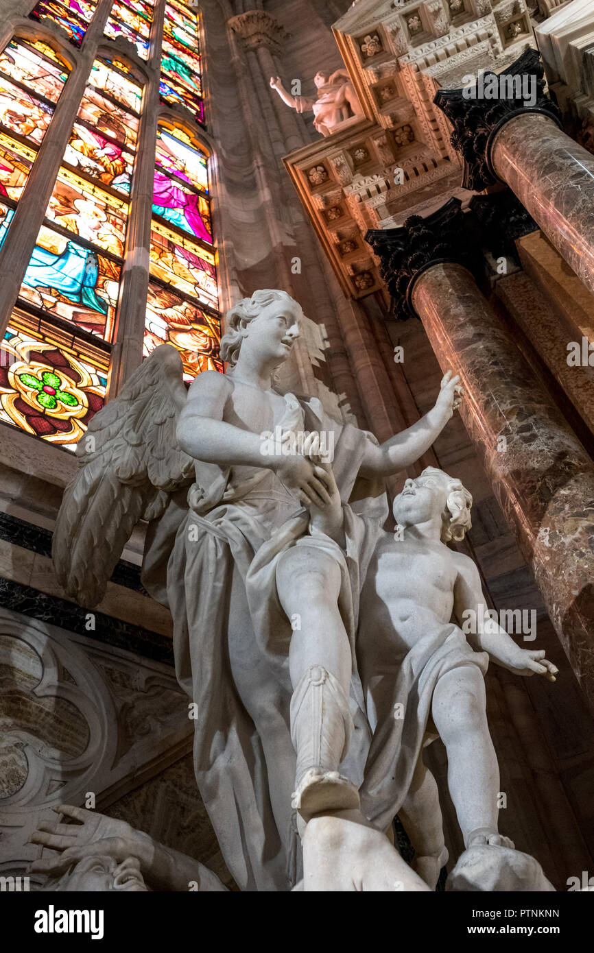 Milan Italy. Close up photo taken inside Milan Cathedral / Duomo di ...