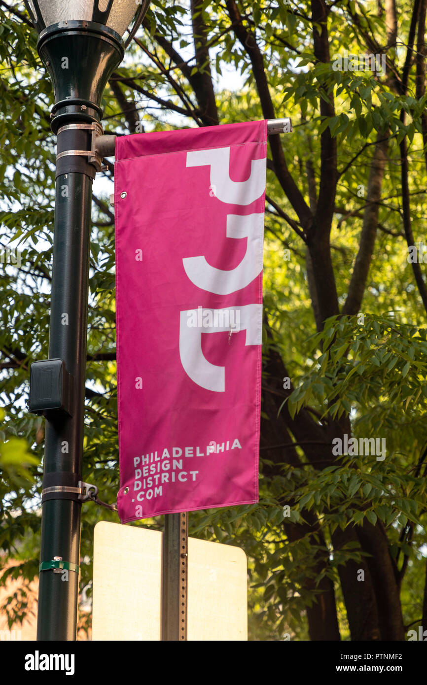 Philadelphia Design District Flag. Philadelphia, USA Stock Photo - Alamy