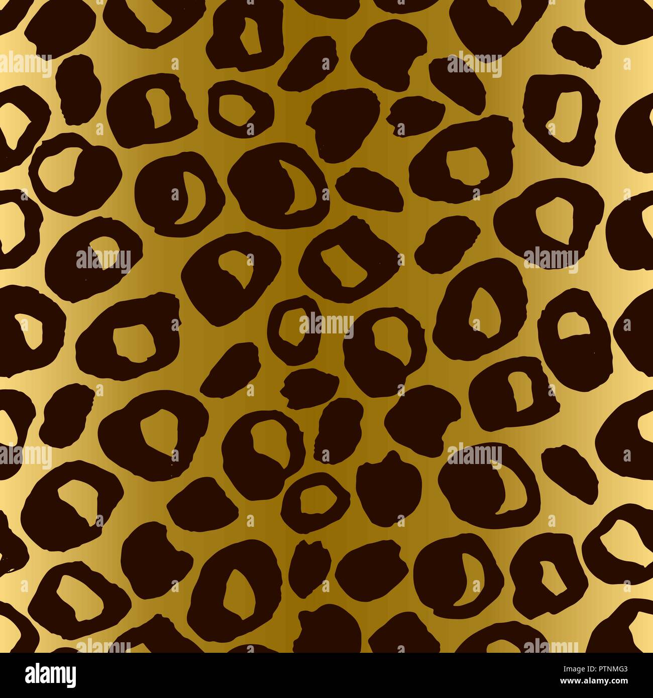 Seamless leopard pattern. Animal skin grunge texture. Gold gradient ...