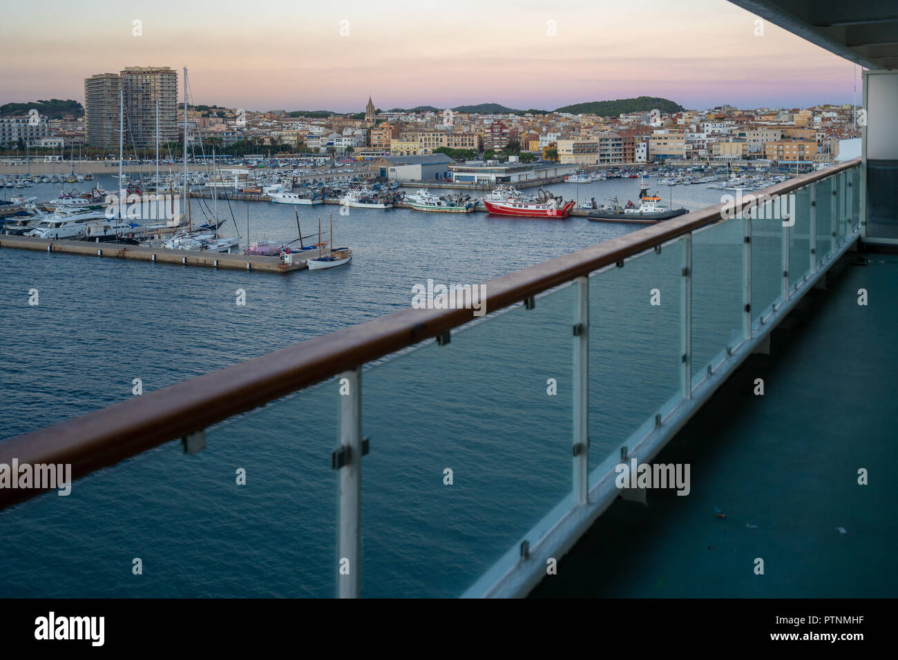 View to the Port from a Cruise Ship Stock Photo - Alamy