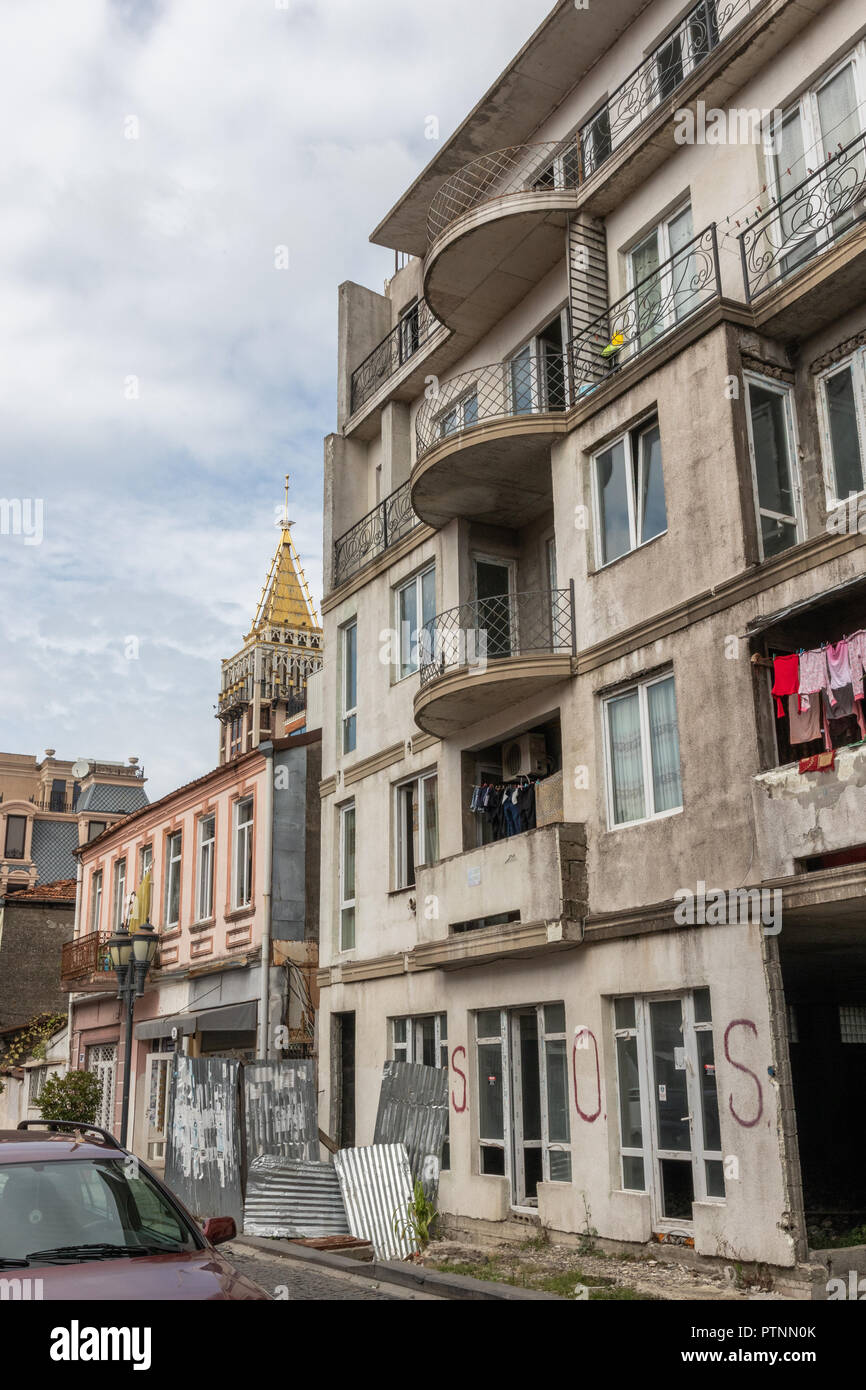 Exterior of multi-storey apartment buildings in Batumi, Georgia Stock ...