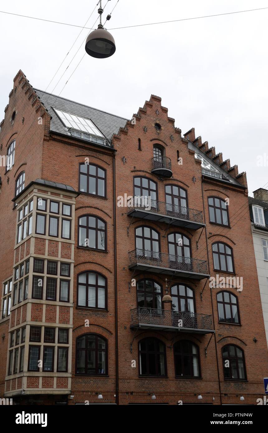 Traditional brick building in central Copenhagen, Denmark Stock Photo ...