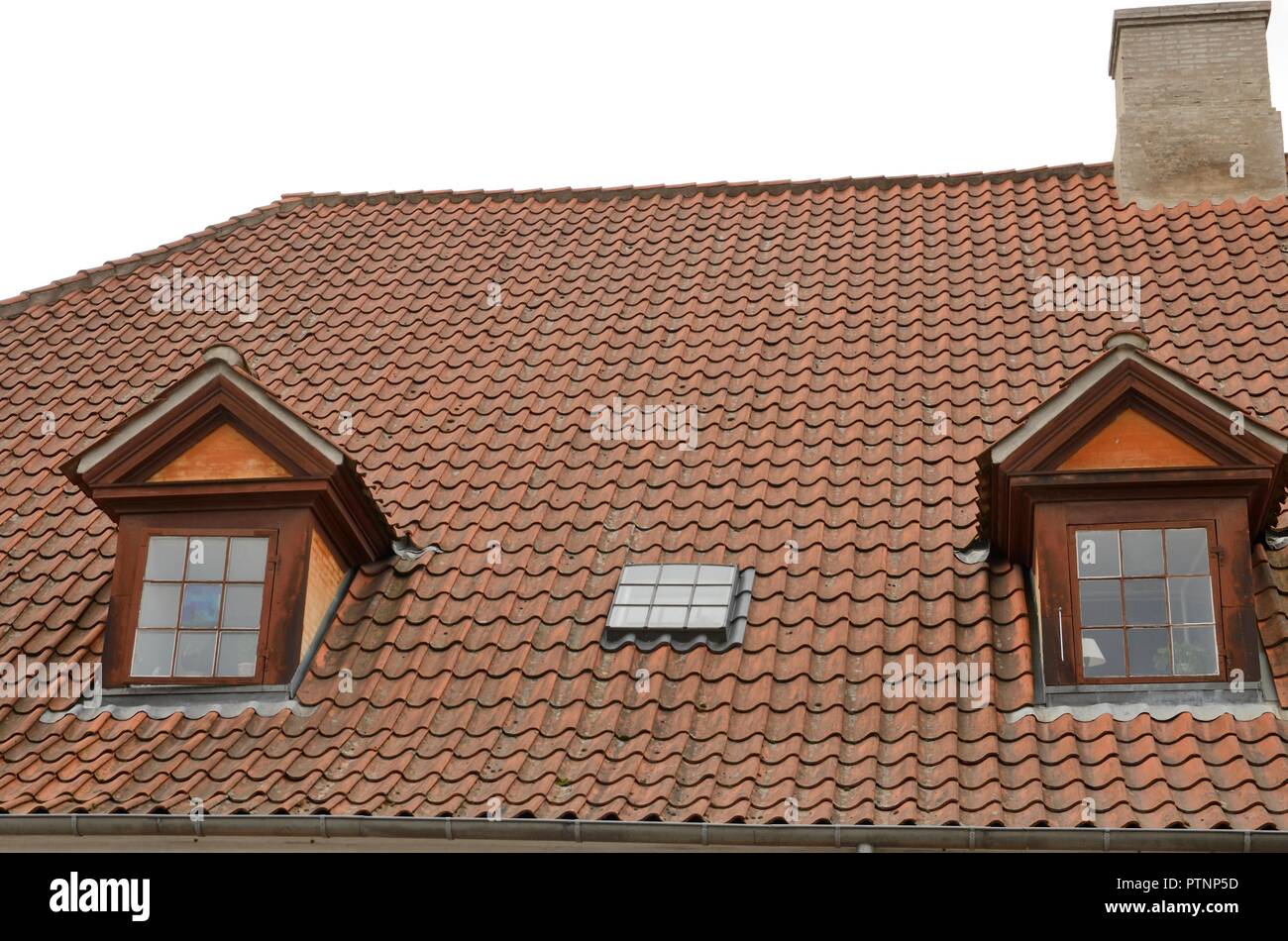 Traditional tile roof in Danish house in Copenhagen, Denmark Stock ...