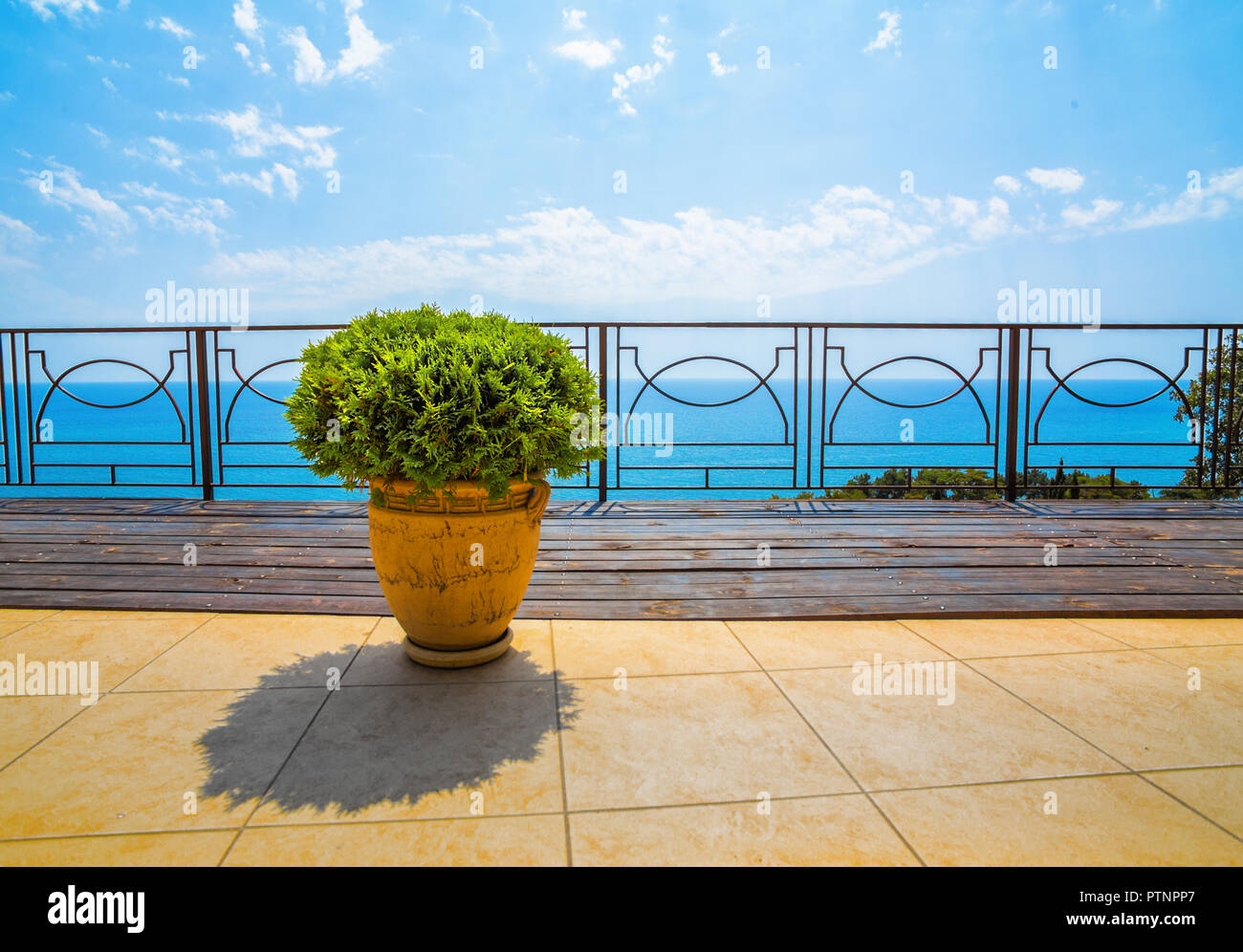 Mediterranean sea balcony hi-res stock photography and images - Alamy