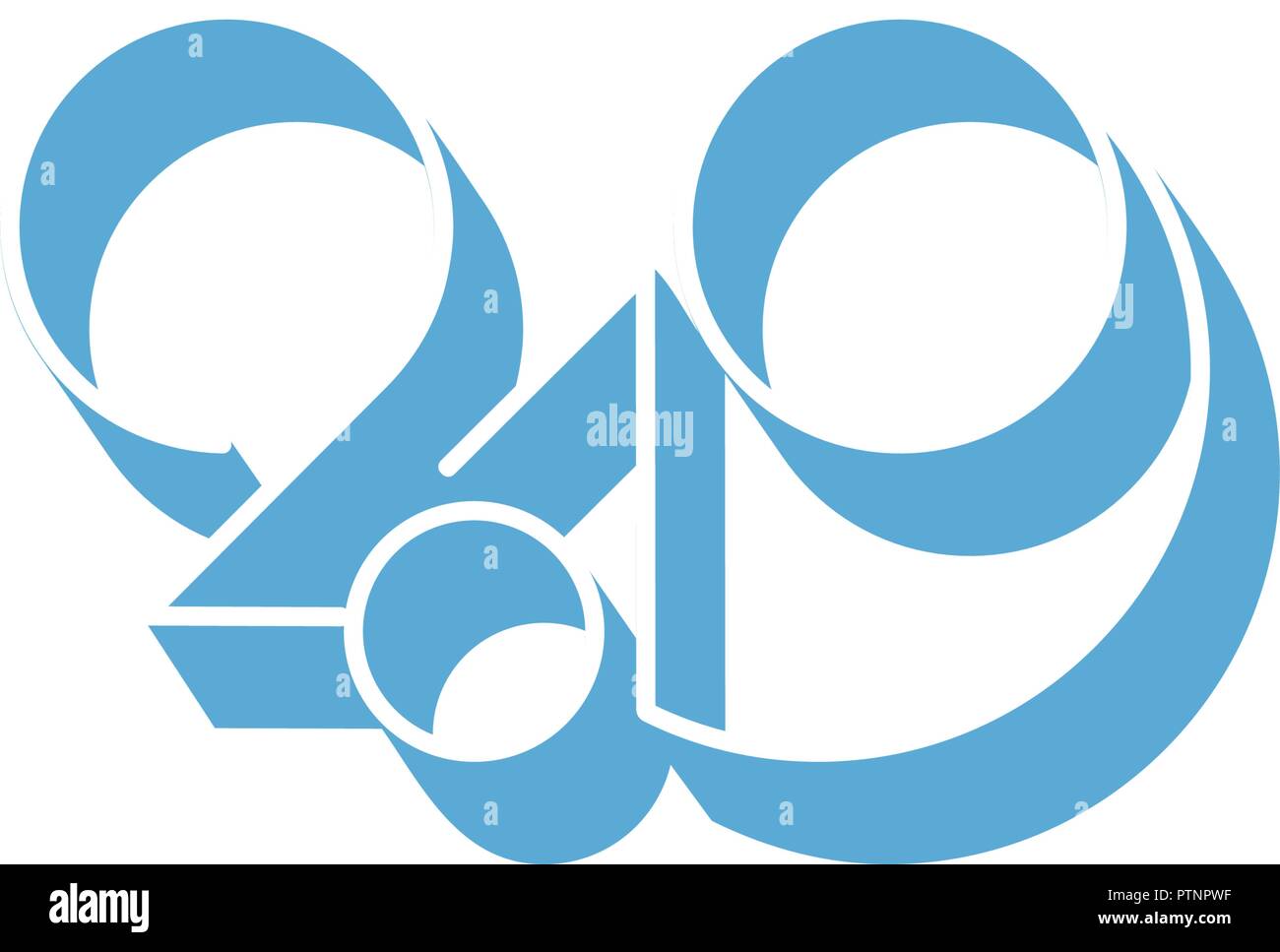 2019 logo new year vector on white background. Lettering for print web ...