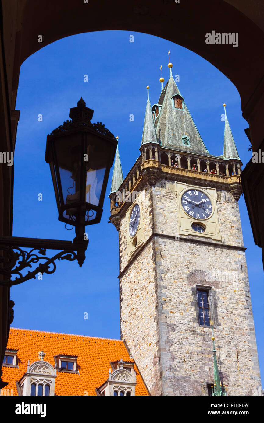 Old town square clock tower hi-res stock photography and images - Alamy