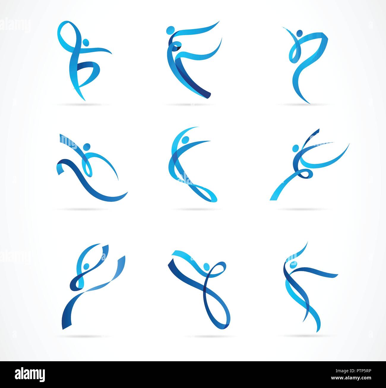 Abstract people logo design. Gym, fitness, running trainer vector ...