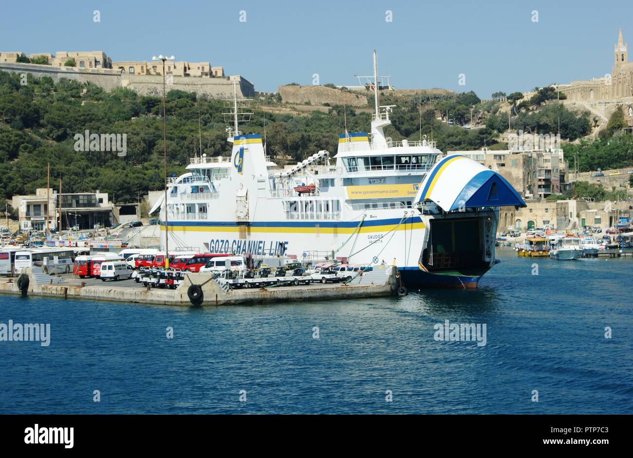Gozo Channel Line ferry Gaudos at its the Mgarr Ferry Terminal Gozo ...