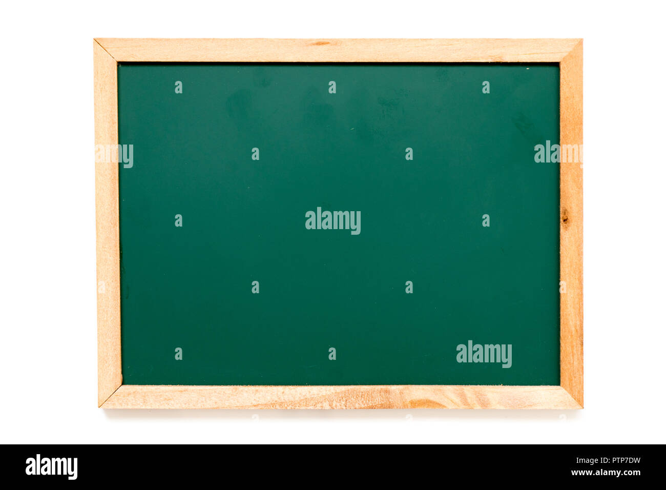 Blank green color blackboard on white background with copy space for ...