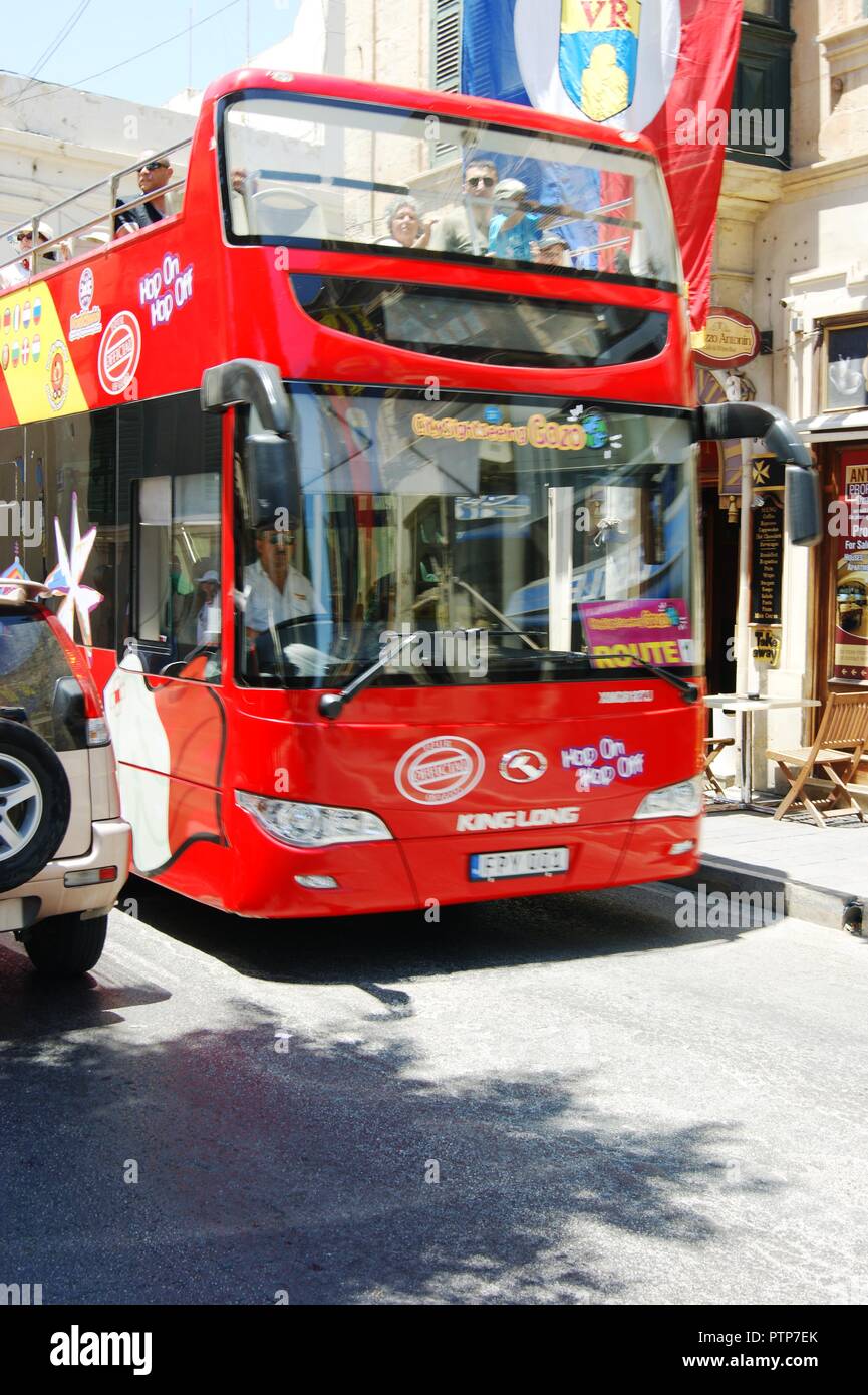 King Long open topped double deck bus on hop on hop off service on Gozo ...