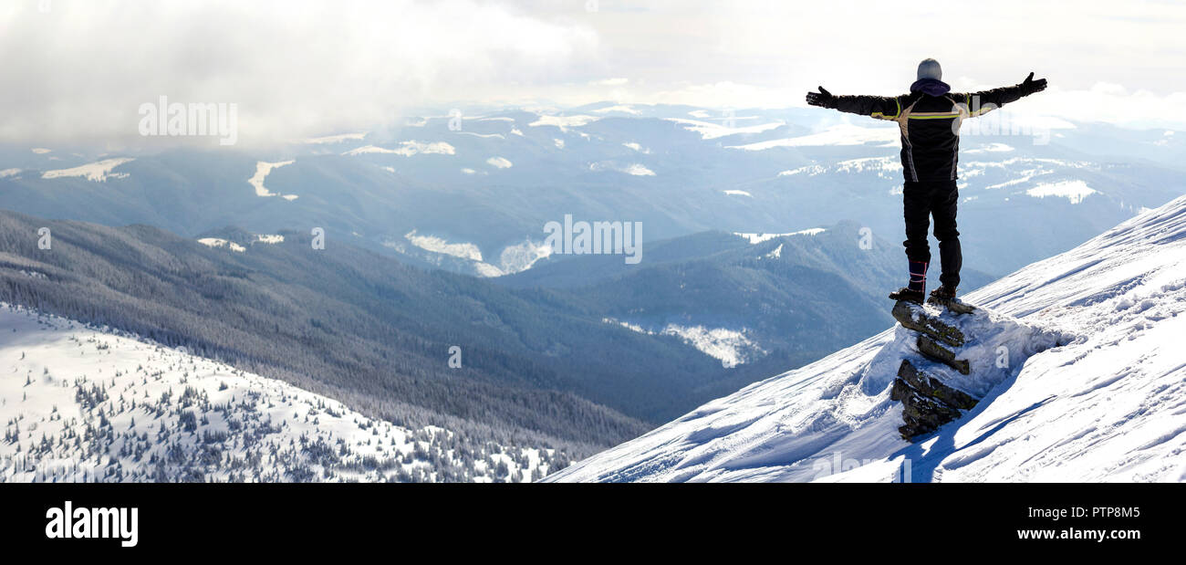 Snowy Mountain Top View